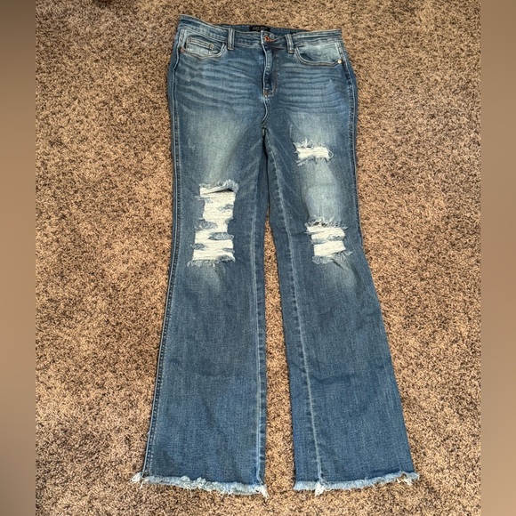 Judy Blue | Jeans | Judy Blue Distressed Flare Jeans Blue | Poshmark